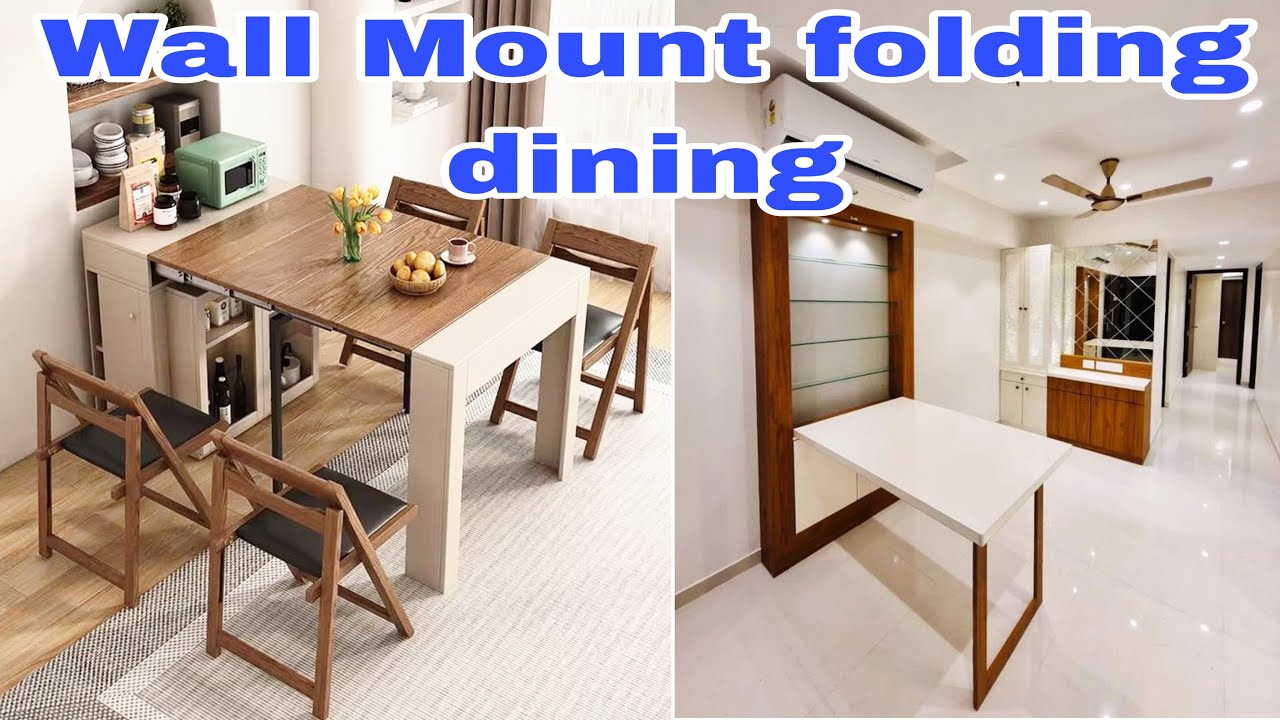 Dining table design | Folding dining table attached to wall | Wall ...