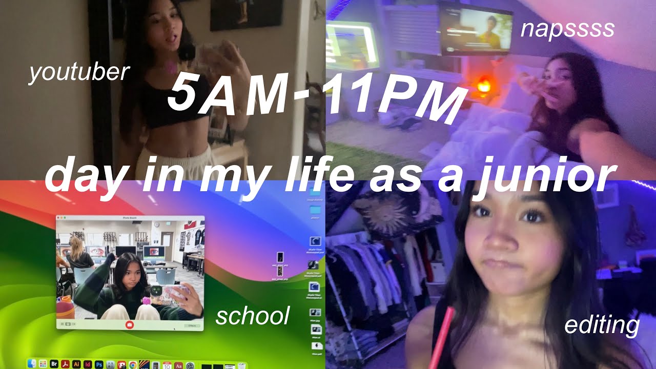 5AM-11PM day in my life | high school, editing, homework, napsss ...