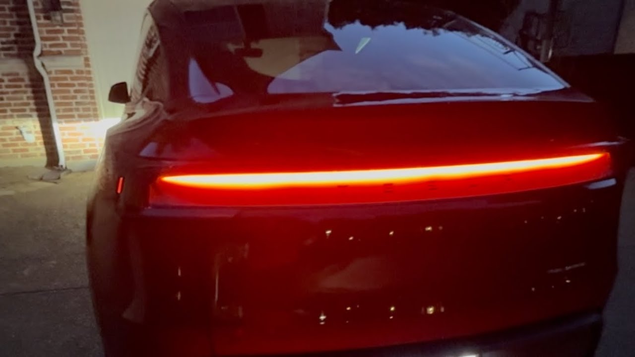 2026 Tesla Model Y Juniper Ultra Red walk around at night with light ...
