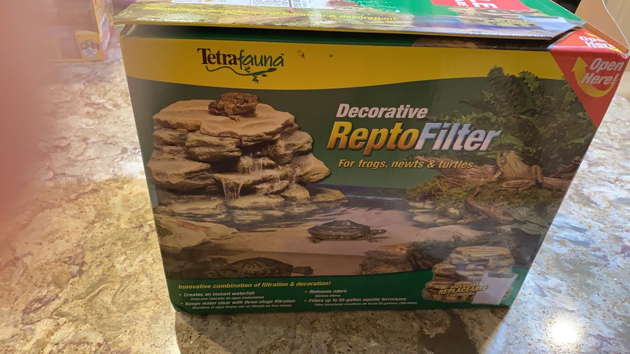 Unboxing of the tetra fauna decorative reptile filter for Frogs, newts ...