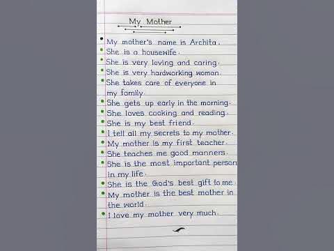 10 Lines On My Mother | Essay On My Mother | My Mother Essay In English | #shorts - YouTube
