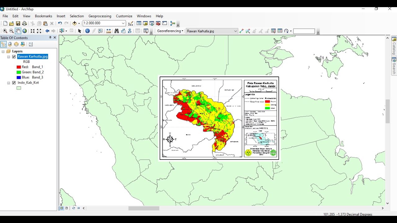 Tutorial ArcGIS : Cara Merubah Peta Analog Menjadi Data Digital ...