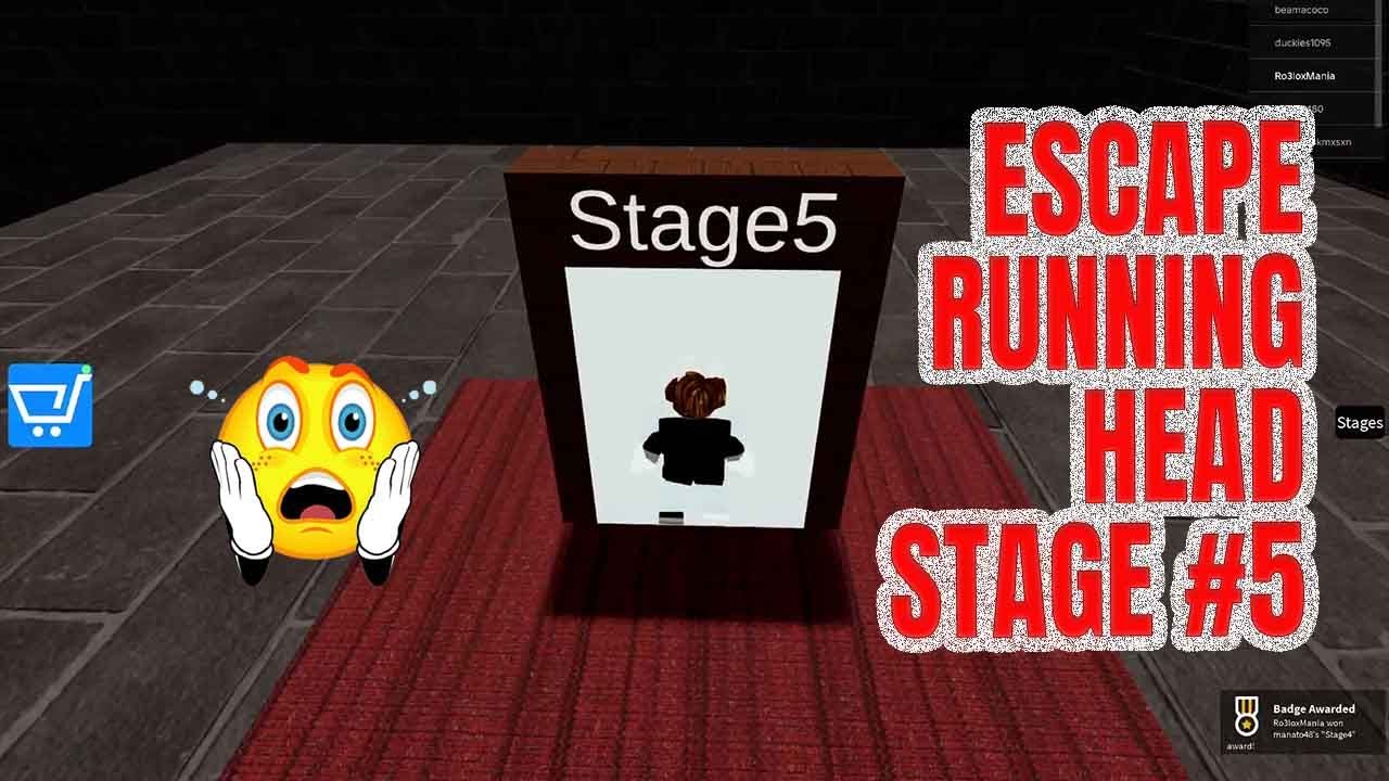 ESCAPE RUNNING HEAD STAGE #5 #roblox #obby - YouTube