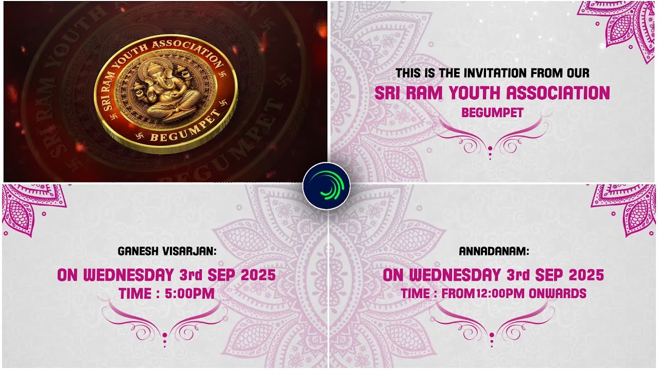 Annadanam Invitation video editing | Ganesh visarjan invitation - YouTube