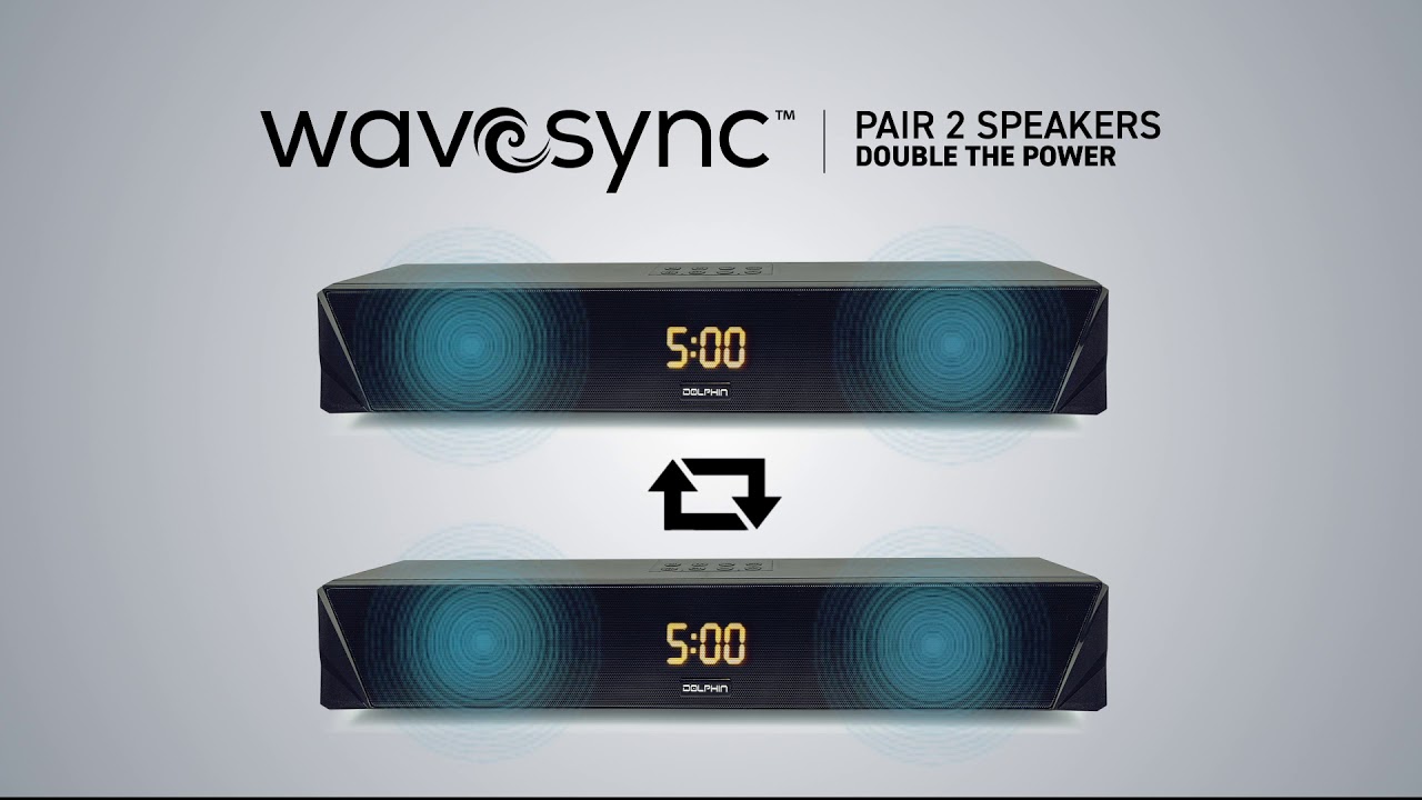 Dolphin SNB-161R Portable 16" Soundbar with Clock - YouTube