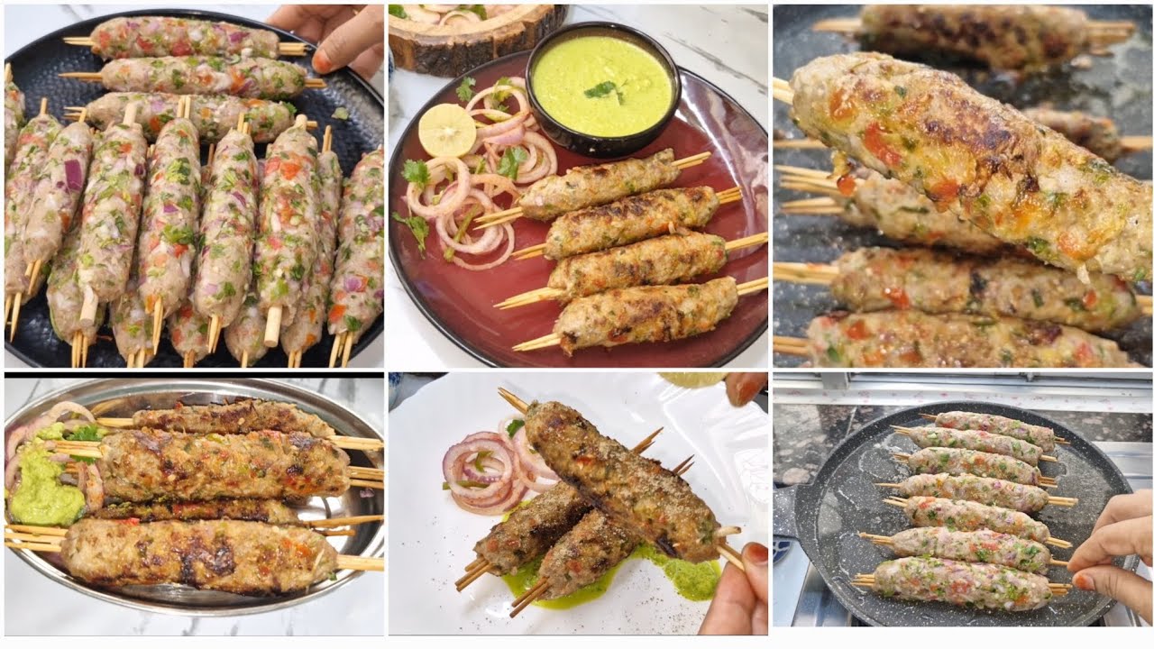 Gilafi Seekh Kabab! New Kabab Recipe! Kachche Keeme Ke Kabab! गिलाफी ...