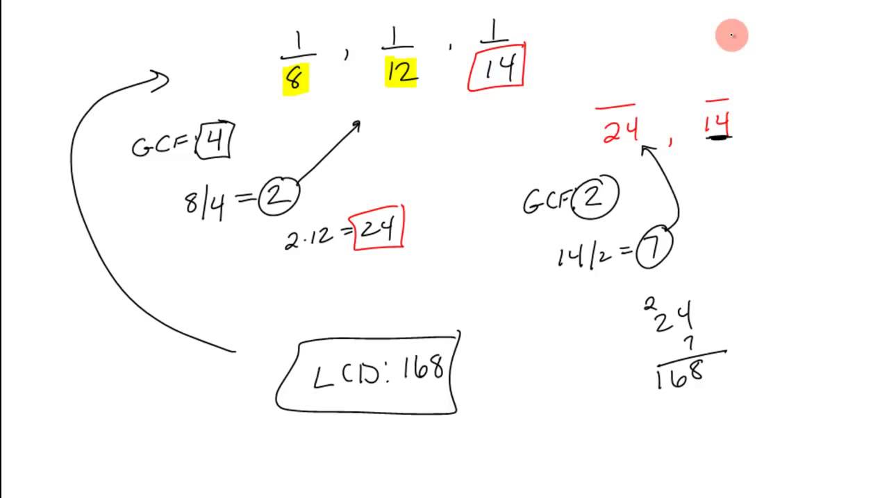 LCD 3 Fractions - Using 2 Fraction GCF Method - YouTube
