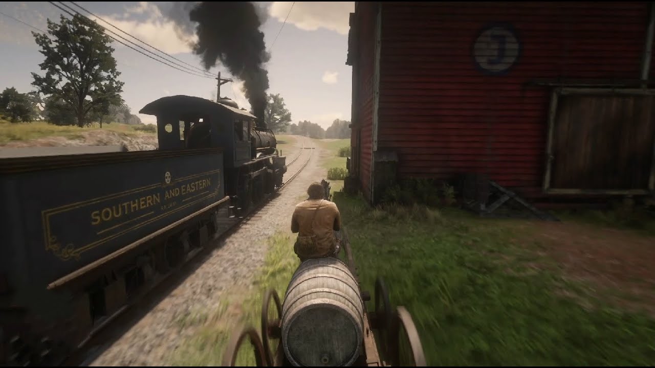 Arthur chasing with train through wagon rdr2 - Red Dead Redemption 2 ...