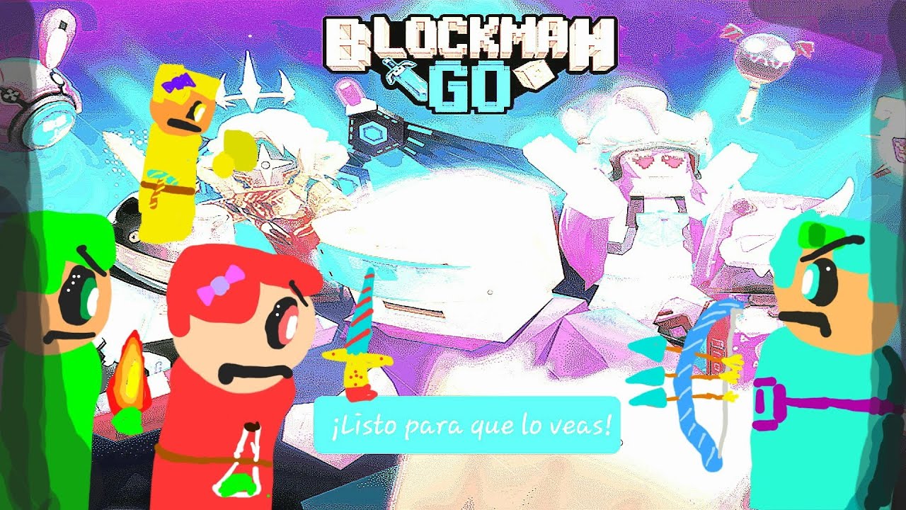 Jugando con mis amigos en "Blockman Go" a un minijuego llamado "Bedwars ...