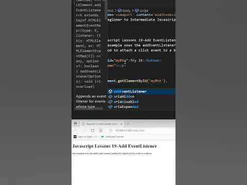 Javascript Lesson 19- AddEventListener - YouTube