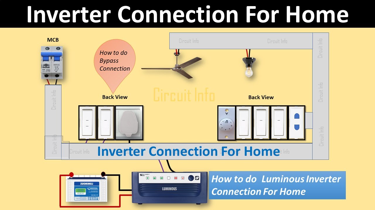 Inverter Connection for Home @Inverter #circuitinfo - YouTube