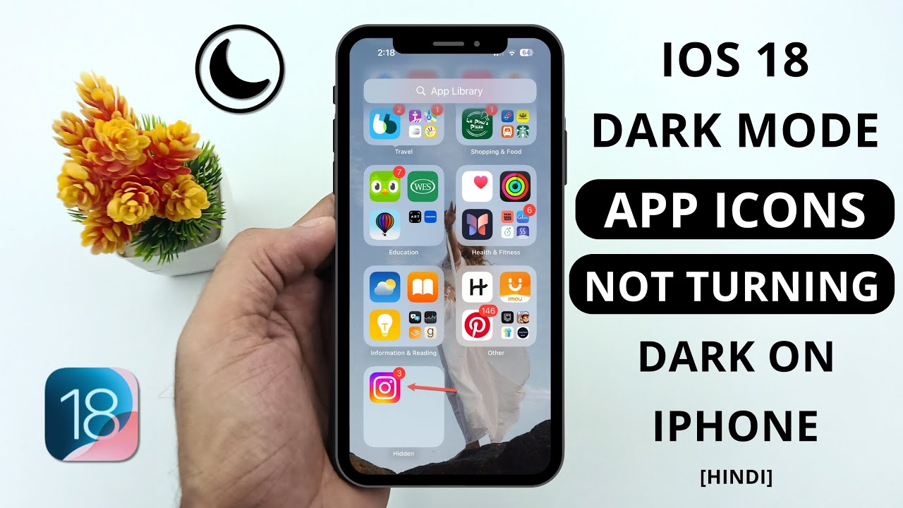 Fix iOS 18 Dark Mode App Icons Not Turning Dark on iPhone | Hindi - YouTube