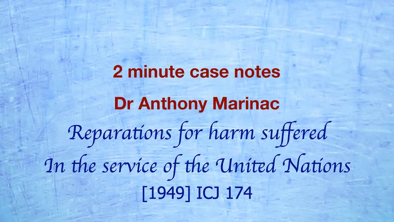 UN Reparations Case (UN has limited legal personality) - YouTube