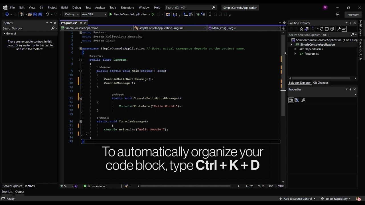 Automatically Adjust Lines in Visual Studio Shortcut - YouTube