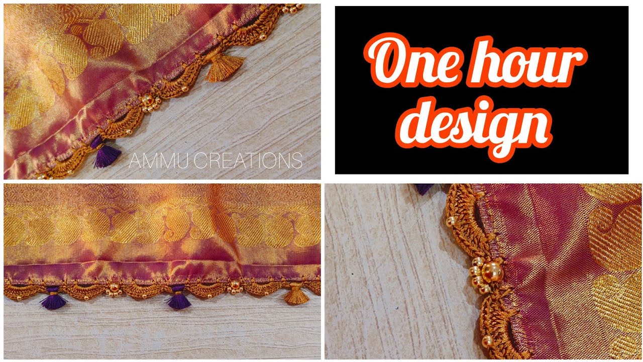 New Simple Saree Kuchu Design 😍 | Step by Step Explanation|Krosha Kuch ...