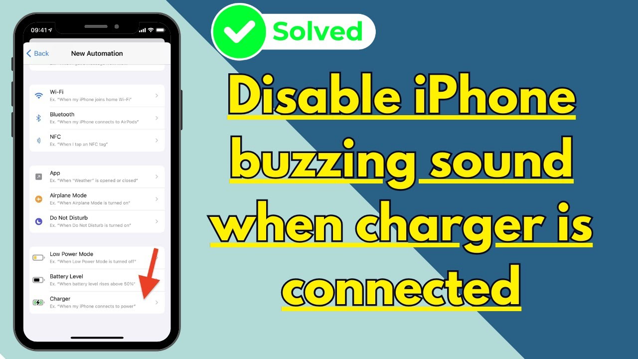 Disable iPhone buzzing sound when charger is connected - YouTube
