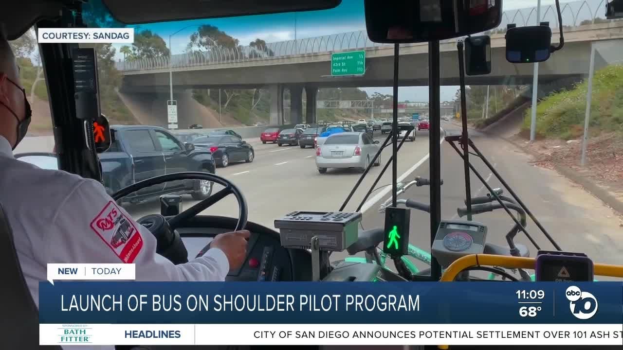 SANDAG launches 'Bus on Shoulder' pilot program - YouTube