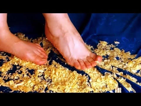 Food/ASMR Feet smashing French fries - YouTube