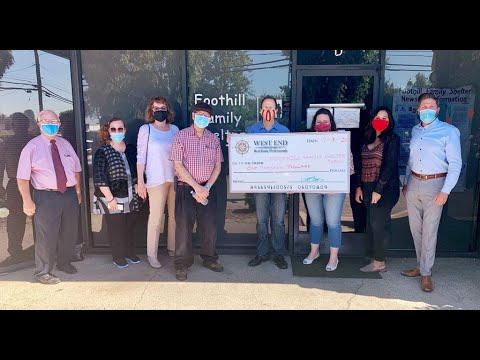 Foothill Family Shelter donation - YouTube