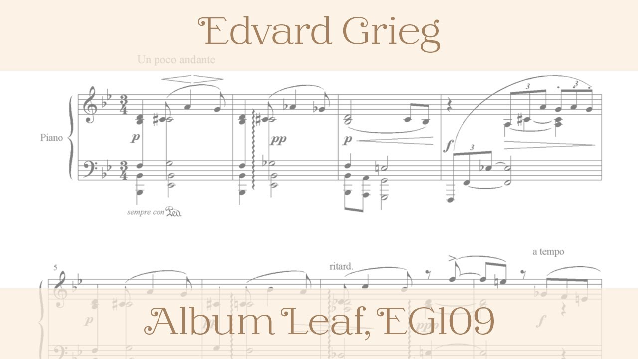 Edvard Grieg - Album Leaf, EG109 - YouTube