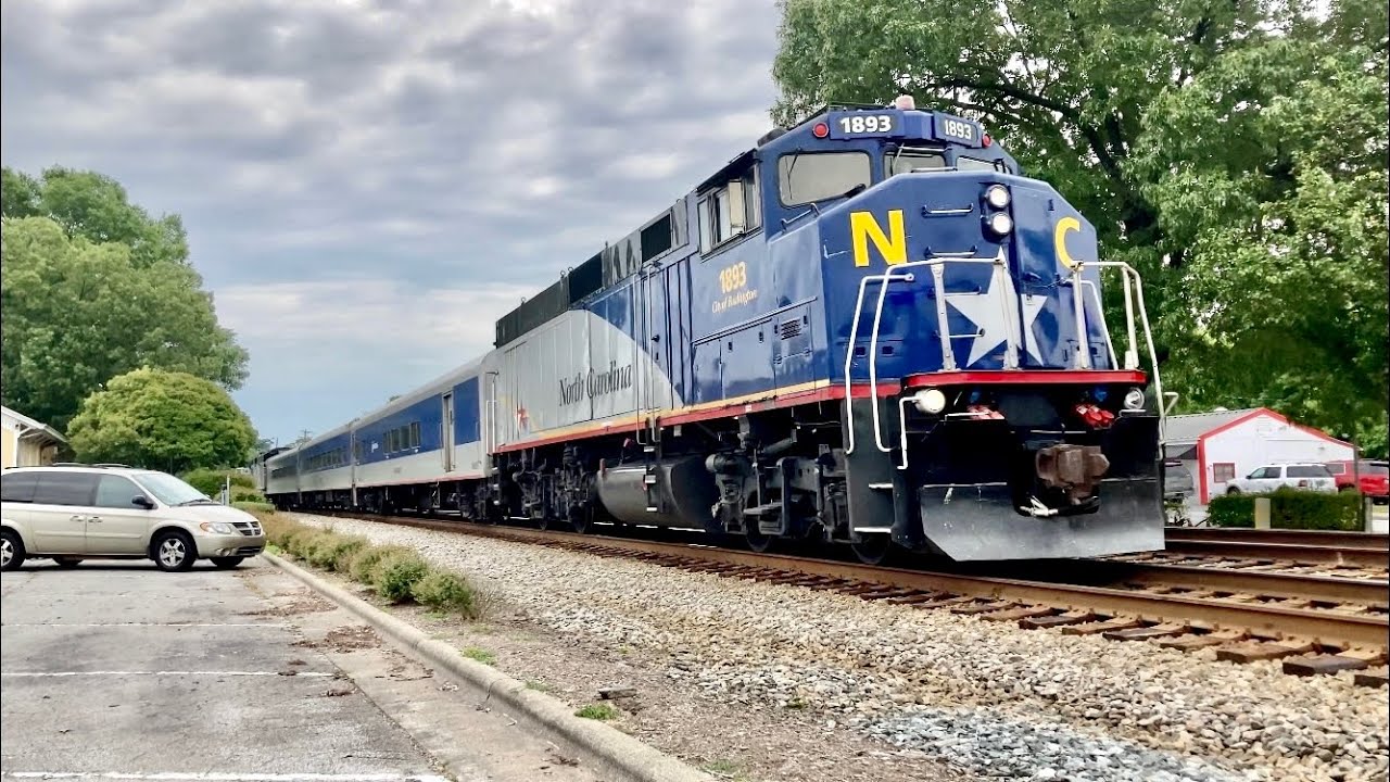 Amtrak 74, Amtrak 75, & NS 214 in Thomasville, NC - YouTube