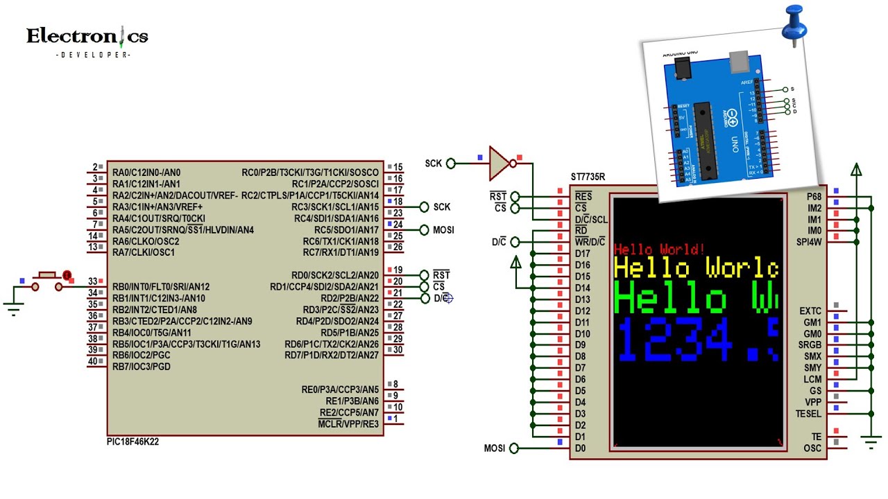 ST7735 TFT with PIC18F46K22 and Arduino | Electronics Developer - YouTube