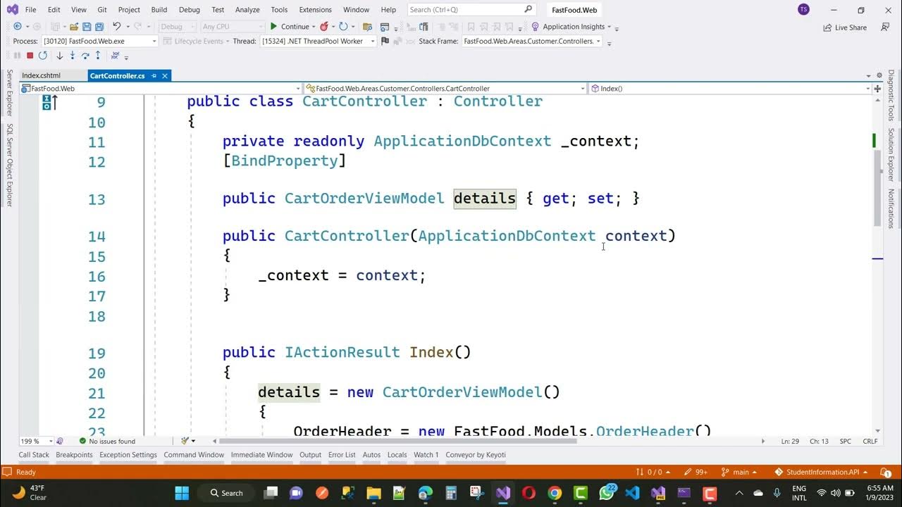 Fix: DbContextOptionsBuilder.EnableSensitiveDataLogging in ASP.NET CORE - YouTube
