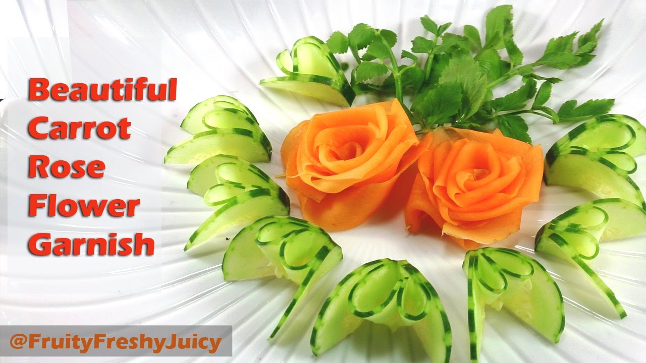 Beautiful Carrot Rose Flower Garnish - Vegetable Art & Design - YouTube