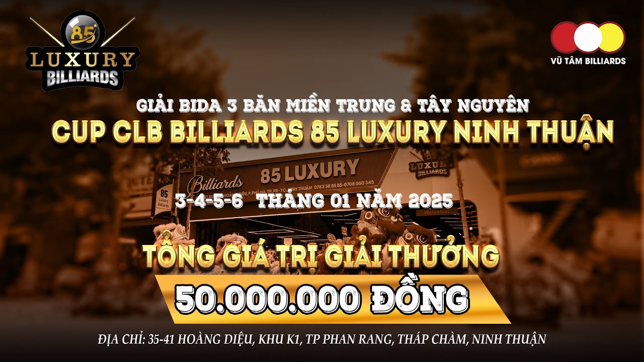 B5, BẢO VƯƠNG (Admin) - ANH SƠN (85 Luxury). Bida 3 băng Cup 85 LUXURY BILLIARDS NINH THUẬN ...