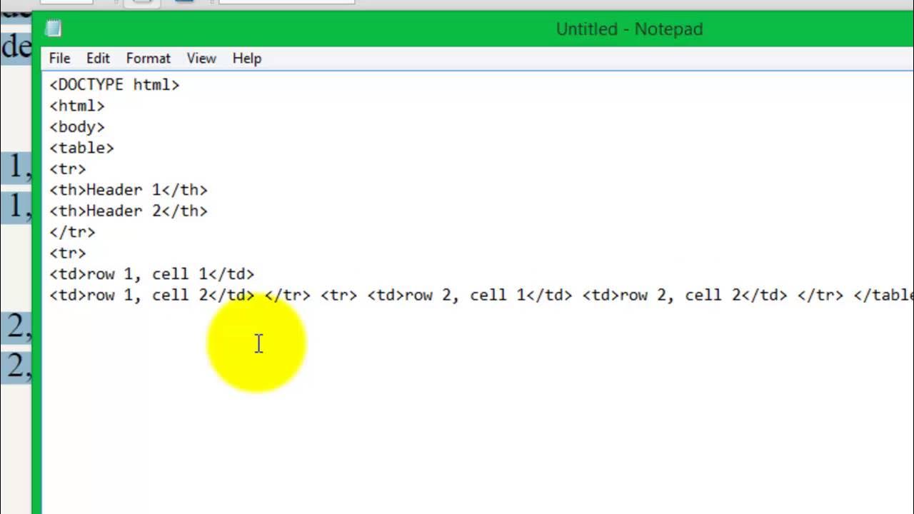 HTML Lesson 20 HTML Tables Easy Steps Sahalsoftware - YouTube