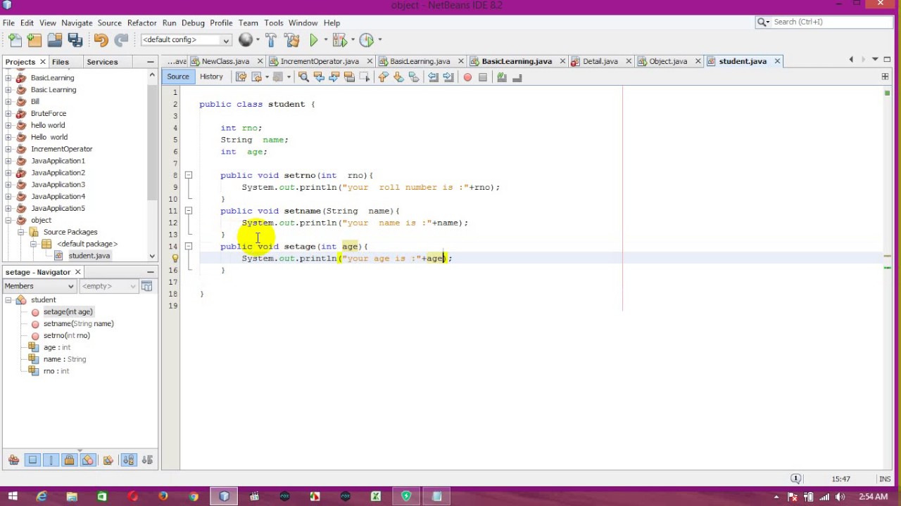 Basic Java Programming Tutorial 15 How To Declared Classes And Object