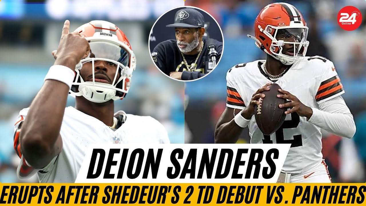 Deion Sanders Erupts After Shedeur's 2 TD Debut vs. Panthers | Coach ...