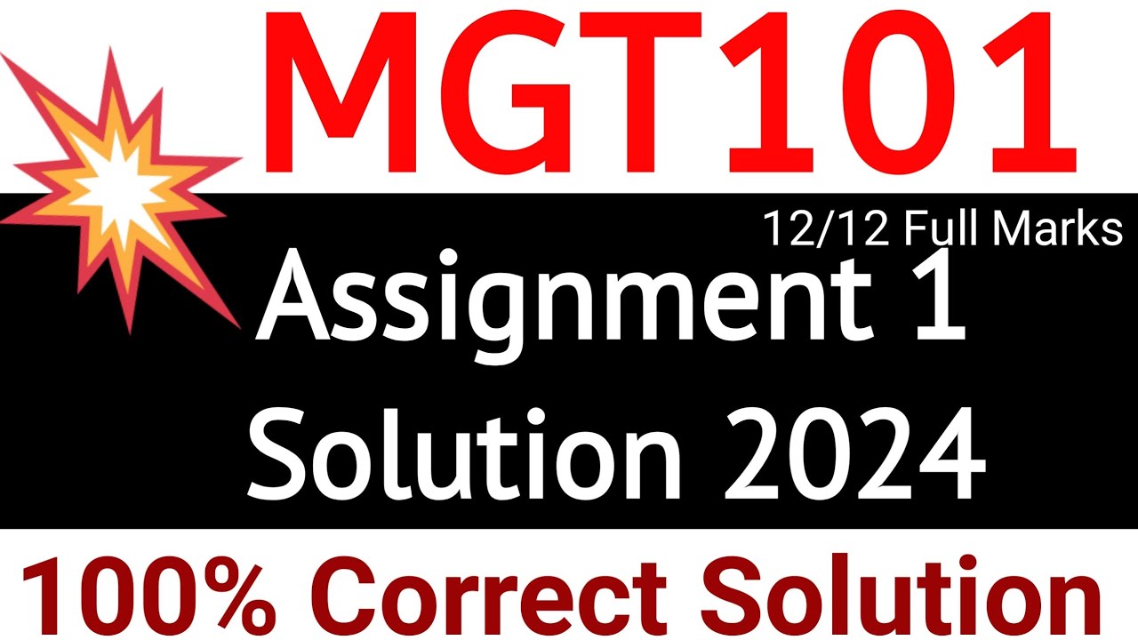 MGT101 Assignment 1 Solution 2024 | mgt101 Assignment 2024 | mgt101 ...