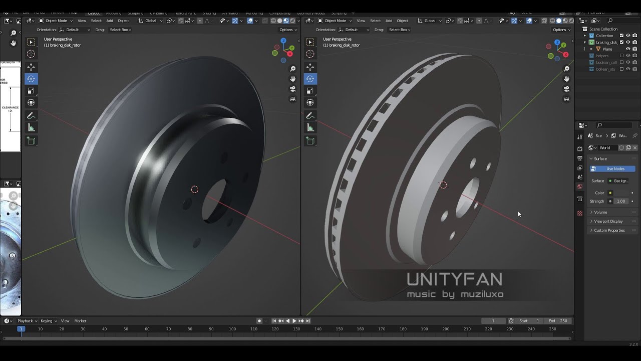 3D modeling vehicle components - 0007 - brake disk rotor - 4x timelapse ...