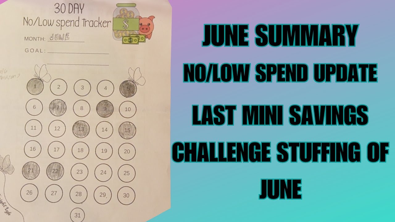 June No/Low Spend Challenge Update | Last Cash Stuffing of Mini Savings ...