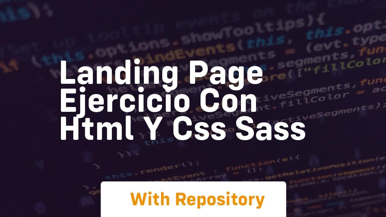 Landing page ejercicio con html y css sass - YouTube