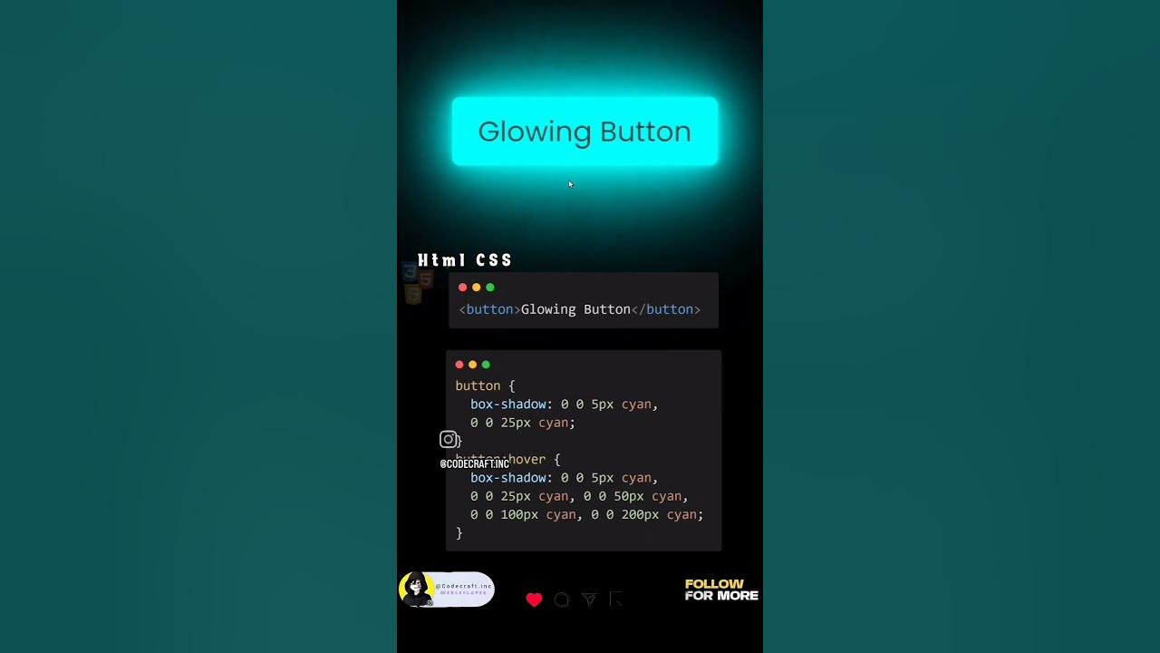 Glowing Buttoncoder Html Computerscience Software Css Webdeveloper Codinglife Eplorepage