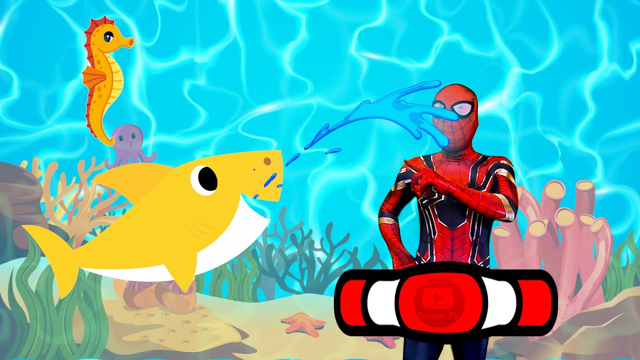 Baby Shark cartoon original 🕷️🦈Spiderman Dance💃 🎵 Songs for Children ...
