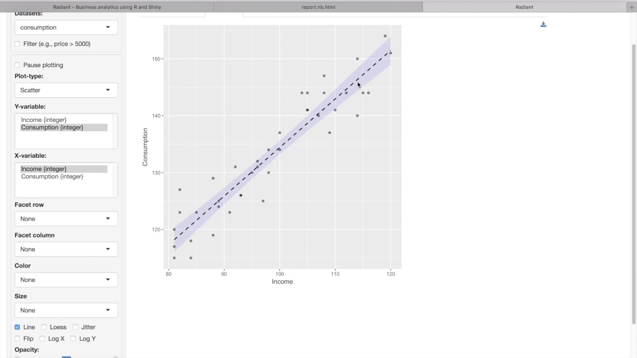 Radiant Tutorial: Simple Linear Regression - YouTube
