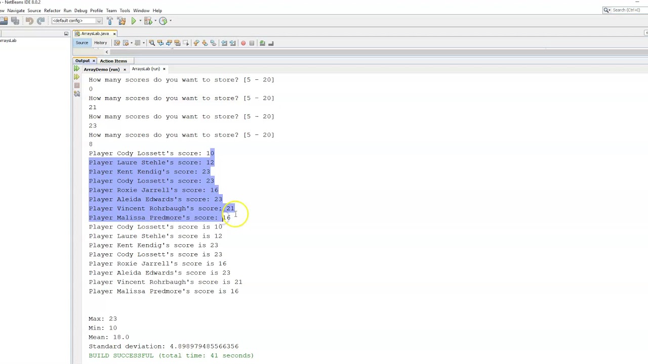 Lab 7 Sample Run - YouTube