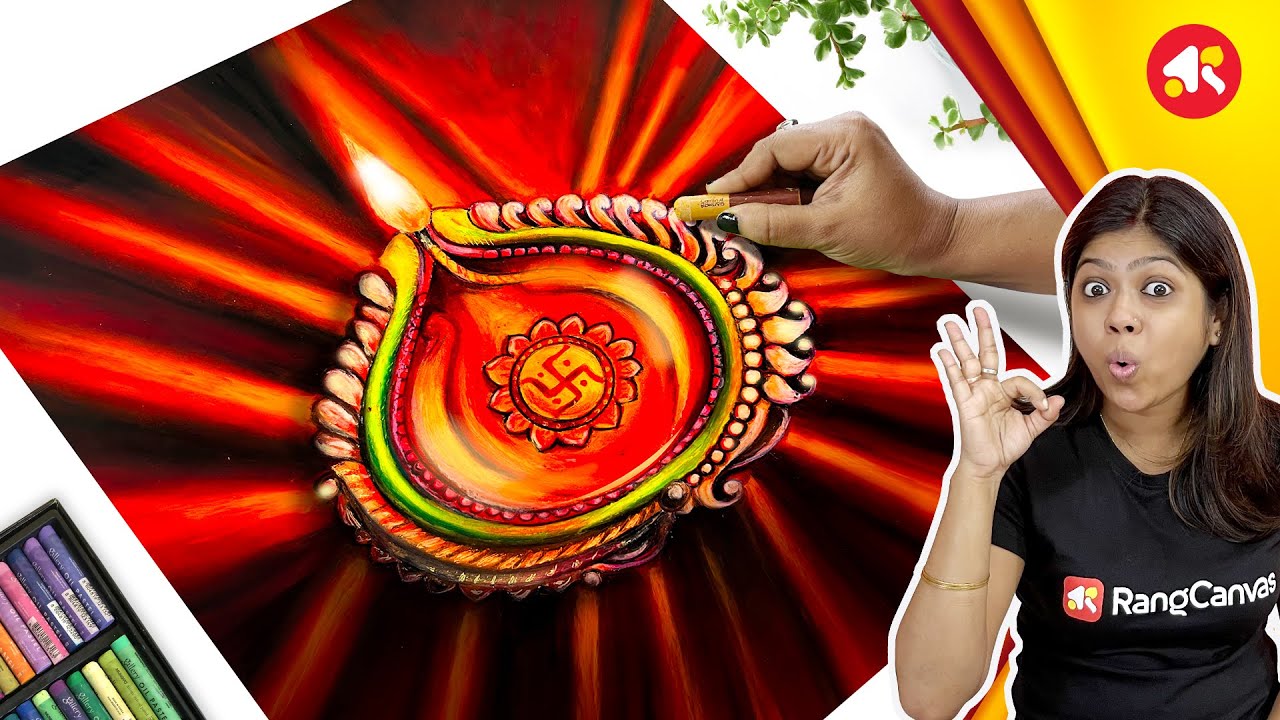 Diwali Drawing Oil Pastel | Diwali Diya Drawing | Diwali Diya Drwing ...