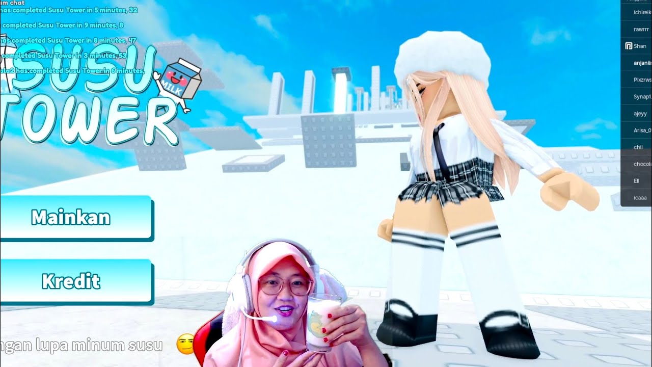 MINUM SUSU SAMBIL MAIN TOWER INI || TOWER SUSU #roblox #gaming # ...