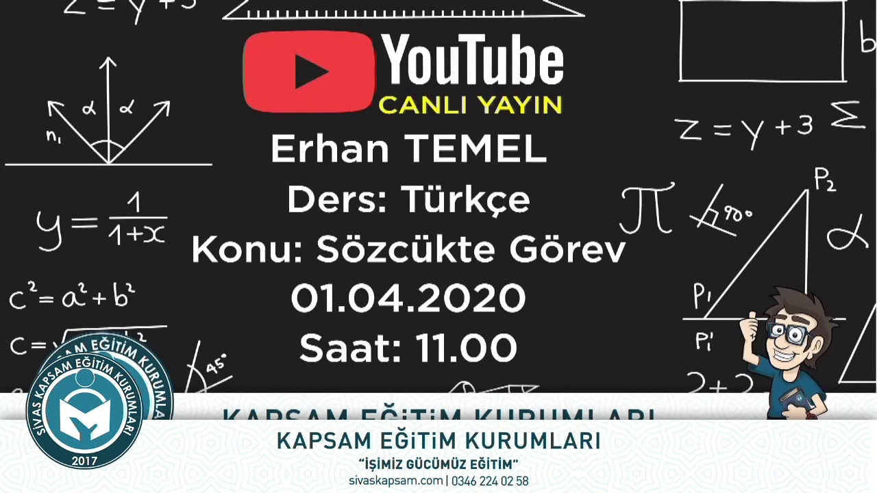 ERHAN TEMEL / TÜRKÇE - SÖZCÜKTE GÖREV - YouTube