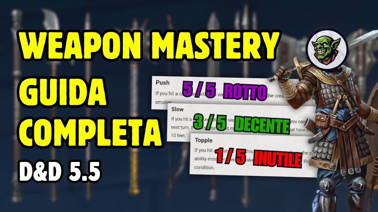 Guida avanzata alle WEAPON MASTERY D&D 5e 2024 ita - YouTube
