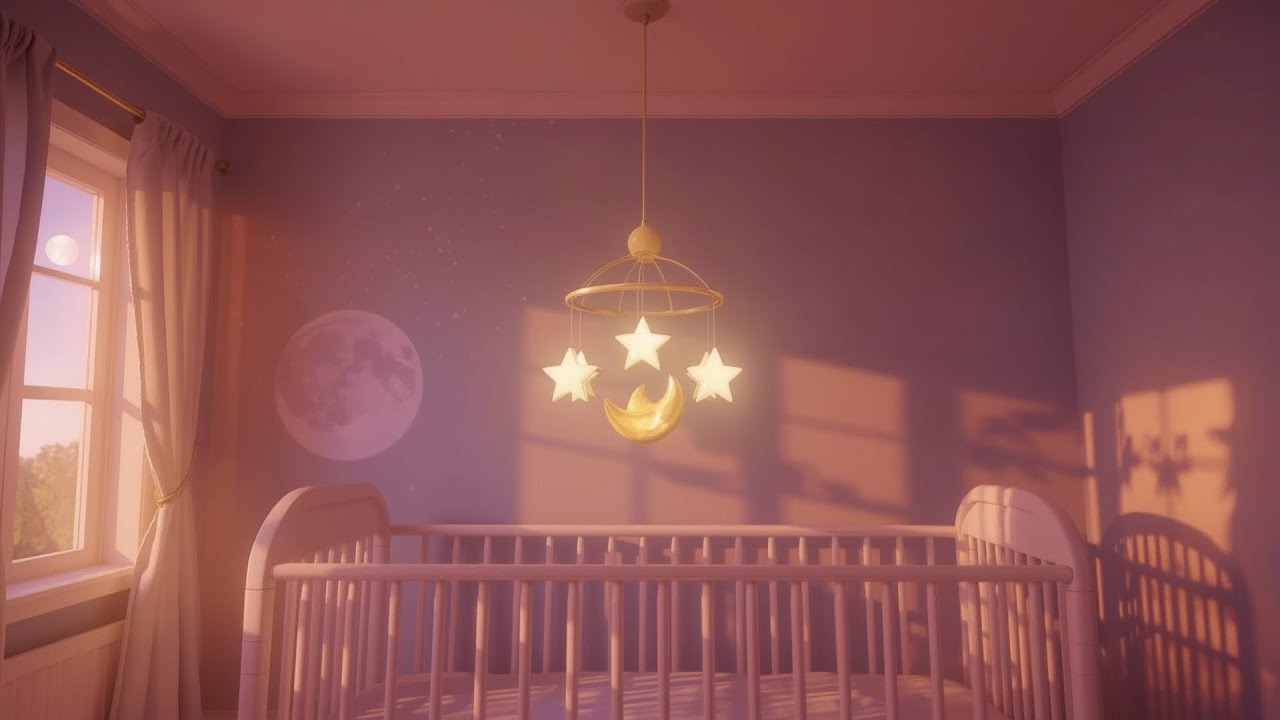 Moon & Stars Mobile Lullaby 🌙 | 30 Min Harp & Wind Sleep Music for ...