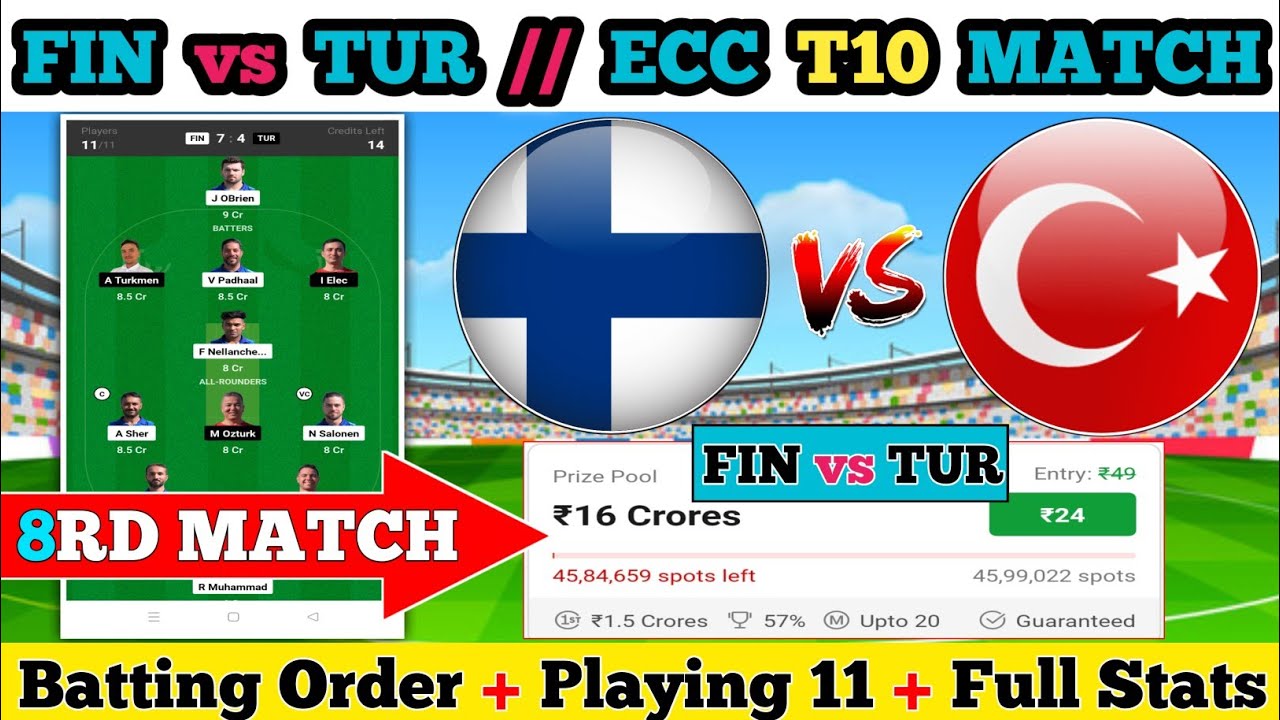 FIN vs TUR DREAM 11 || FIN vs TUR DREAM 11 PREDICTION || FIN vs TUR 8RD ...