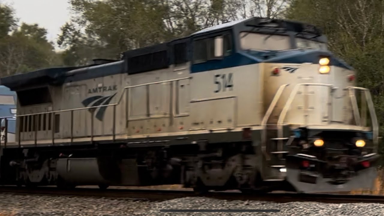 Amtrak Train P098 crossing Denver Road in Crescent City Florida with a ...