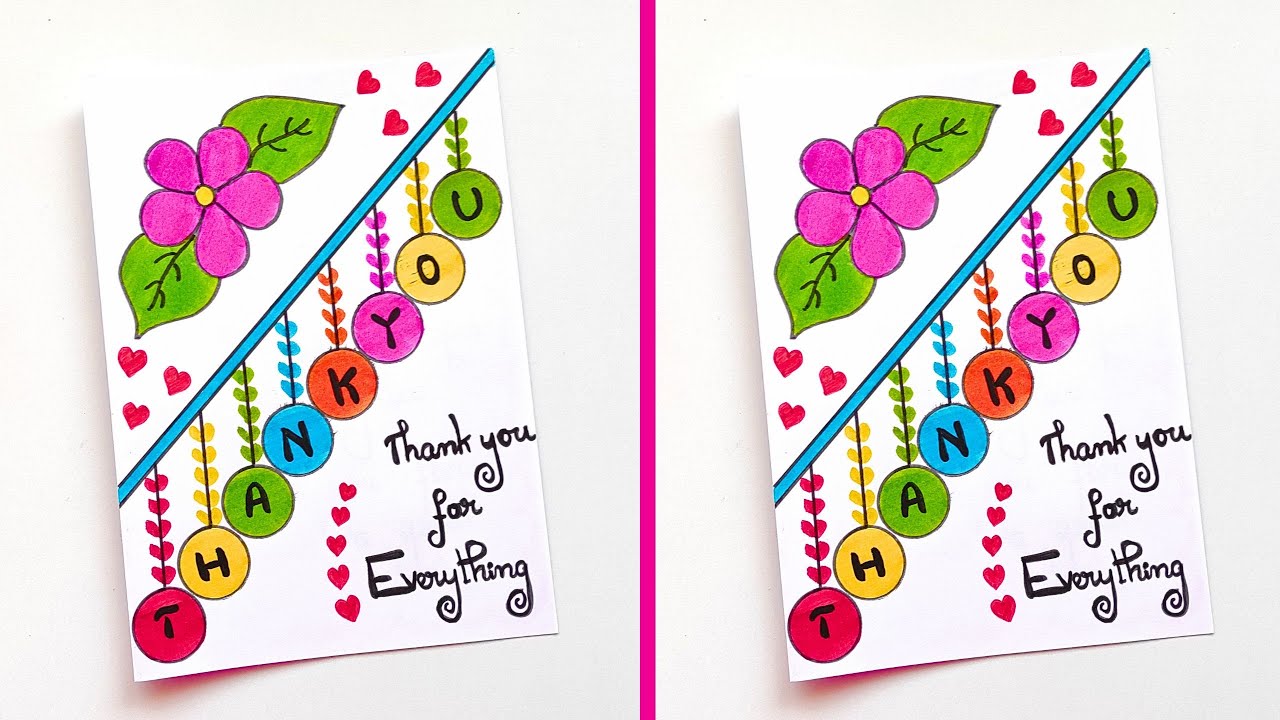 Thank you Card | Easy Thank you card idea | White Paper Thank you Card ...