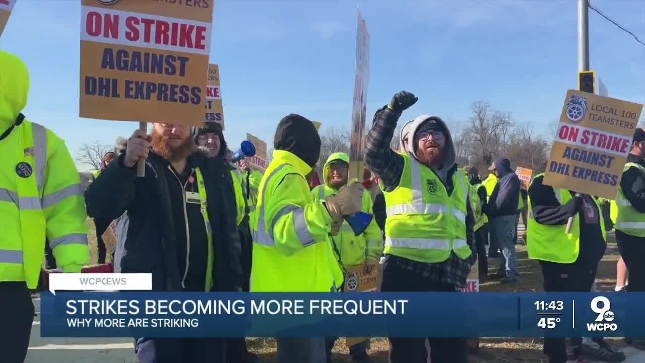 Union labor group strike rates up sharply - YouTube
