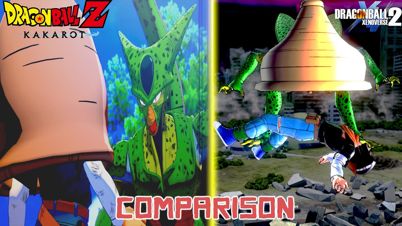 DBZ Kakarot Vs DBXV2 - When Android 17 & 18 Absorbed By CELL ...